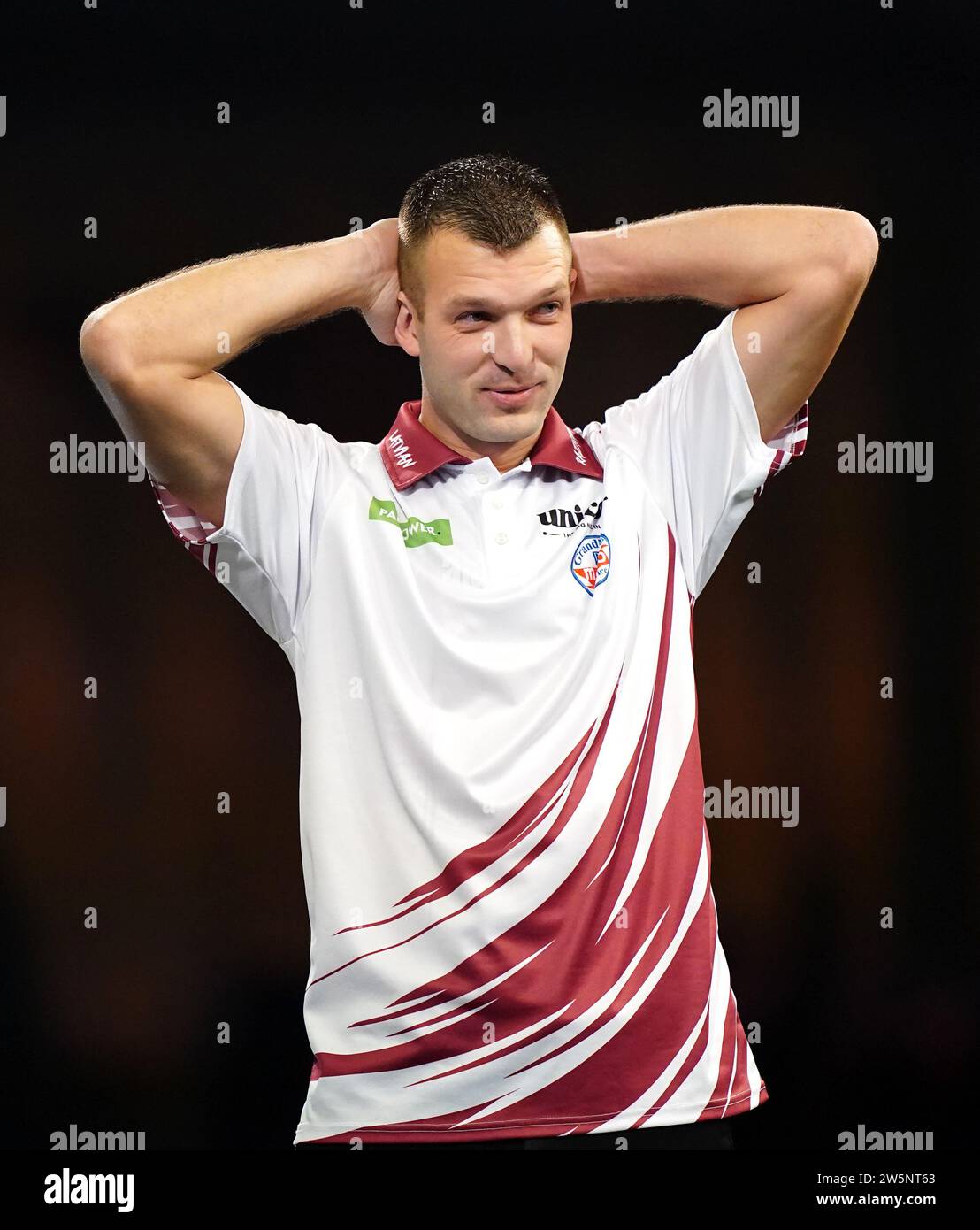 Madars Razma reacts during his match against Mike De Decker (not ...