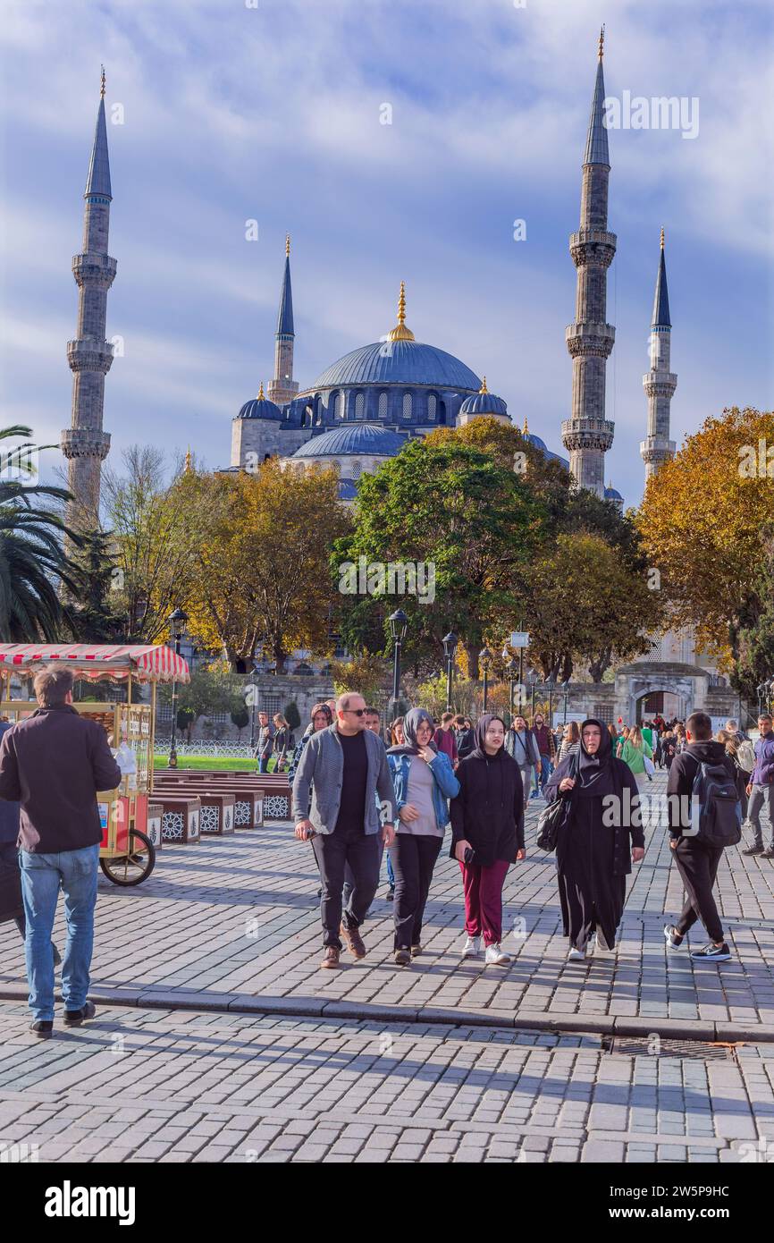 Istanbul, Turkey - November 14, 2023. View of the Sultan Ahmet Park in ...