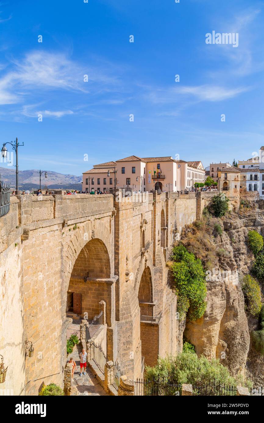 Ronda, Andalusia, Spain - October 7, 2023: Famous new Roman Bridge "Puente Nuevo" over the River ...