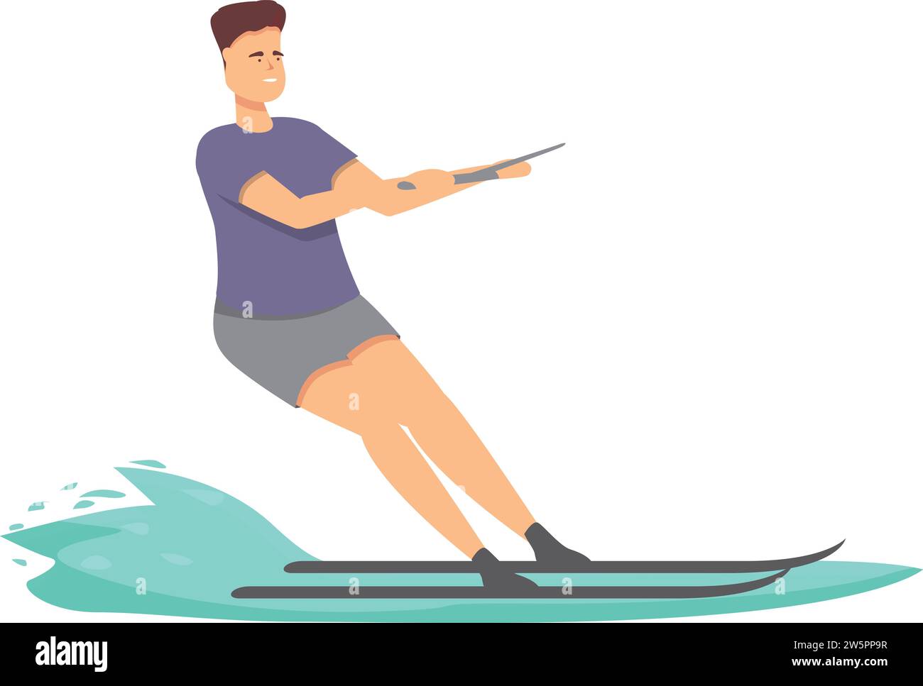 Rider surfer icon cartoon vector. Active water skiing. Pastime marine ...