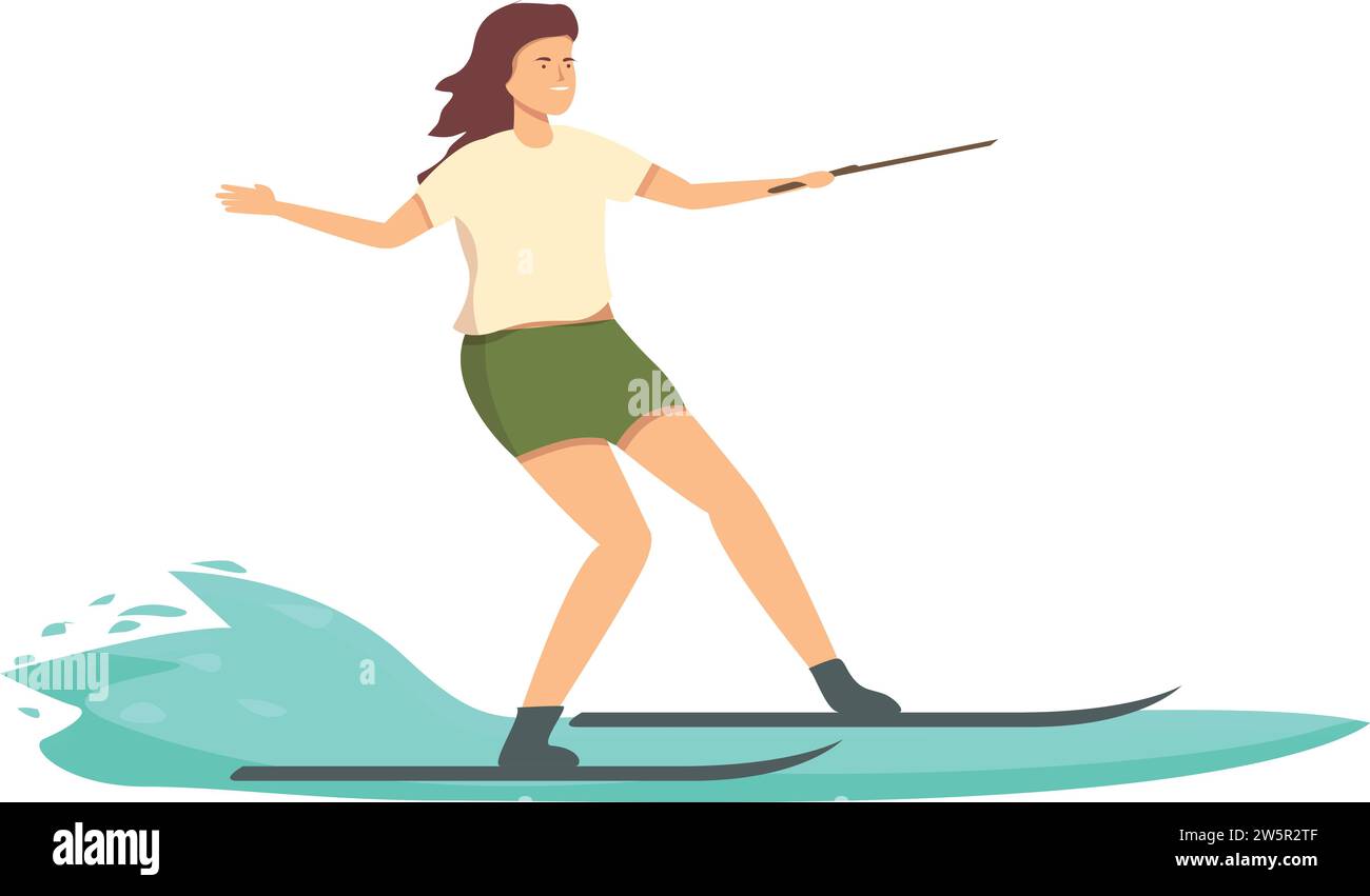 Fast water skiing icon cartoon vector. Pursuit equipment. Active sea ...