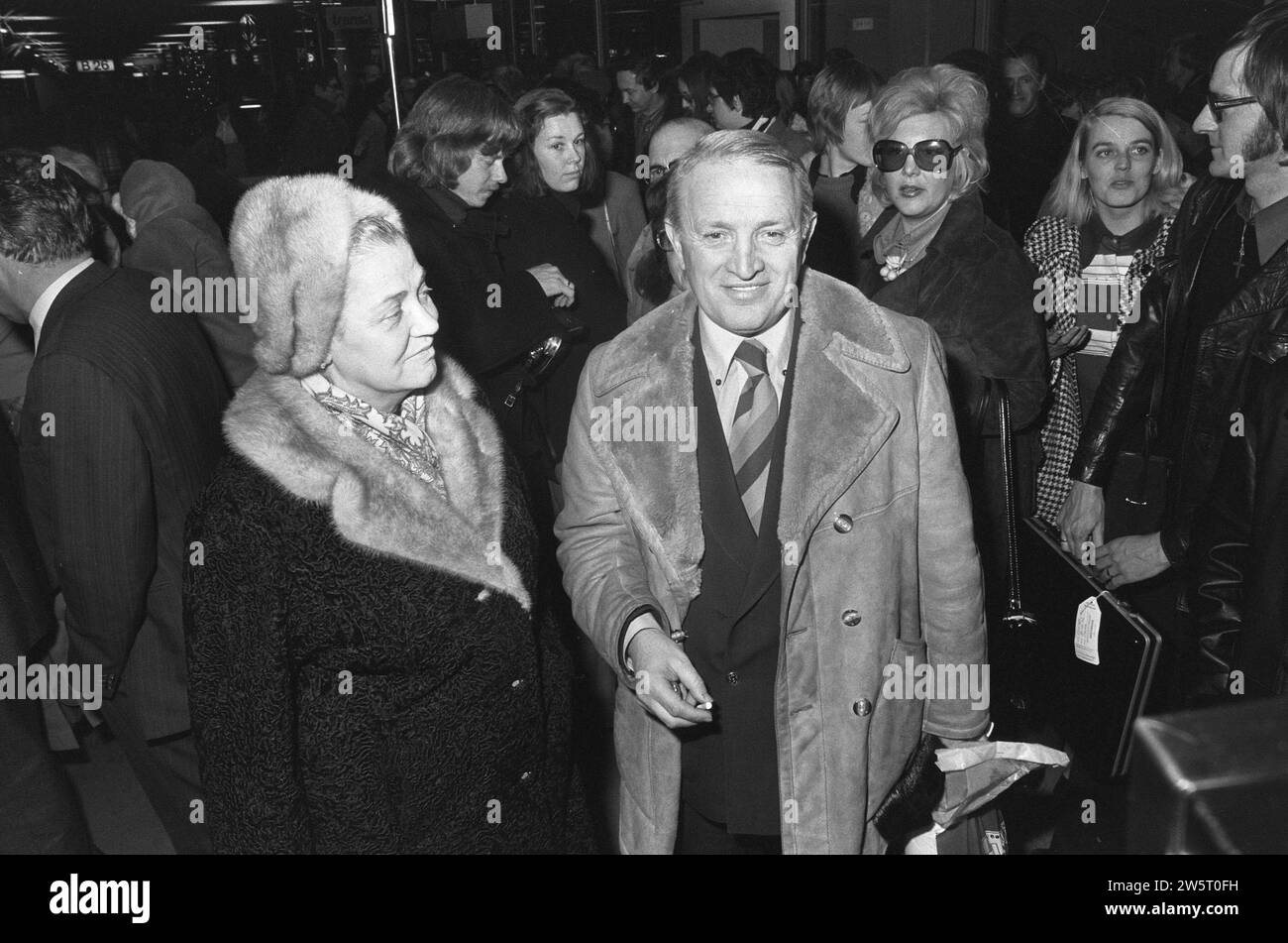 Kovacs, Ajax coach, with wife at Schiphol, back from Romania ca ...