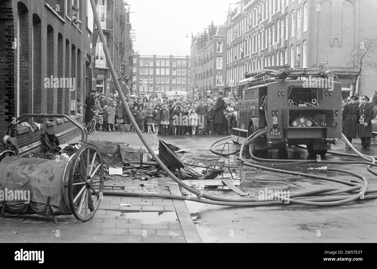 Attic floor burned out at Pieter Langedijkstraat 30 , the charred ...