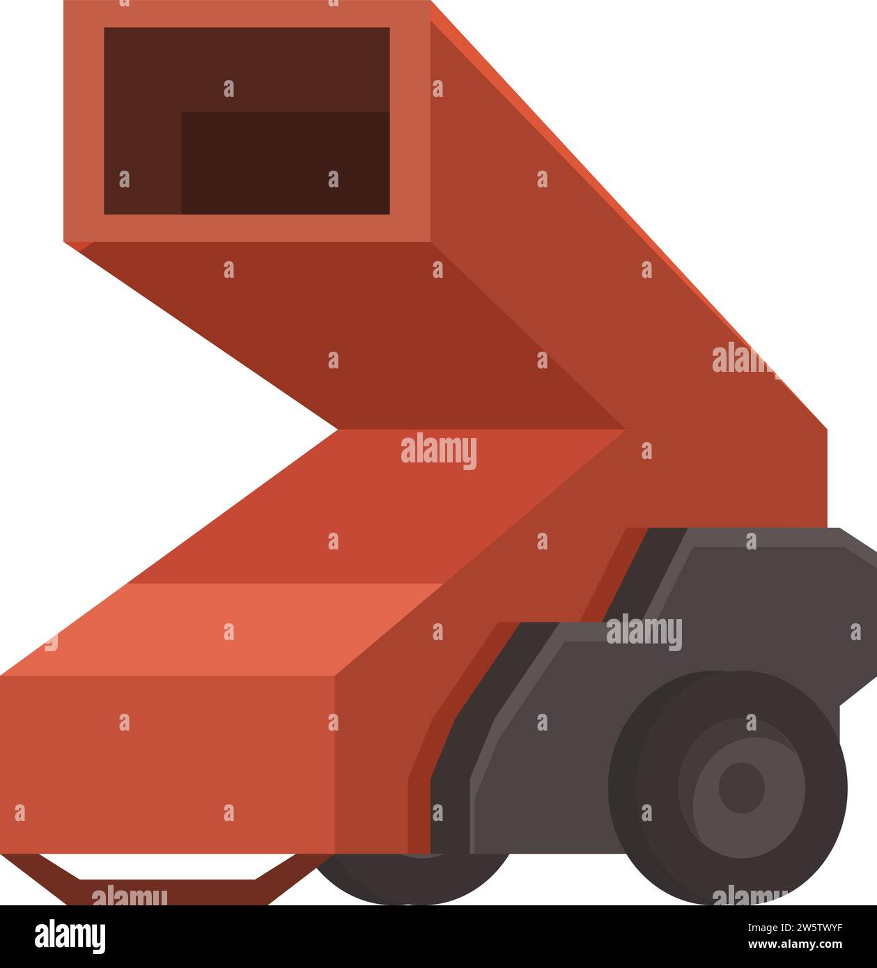 Red garden shredder icon cartoon vector. Chipper tool. Pump foliage ...