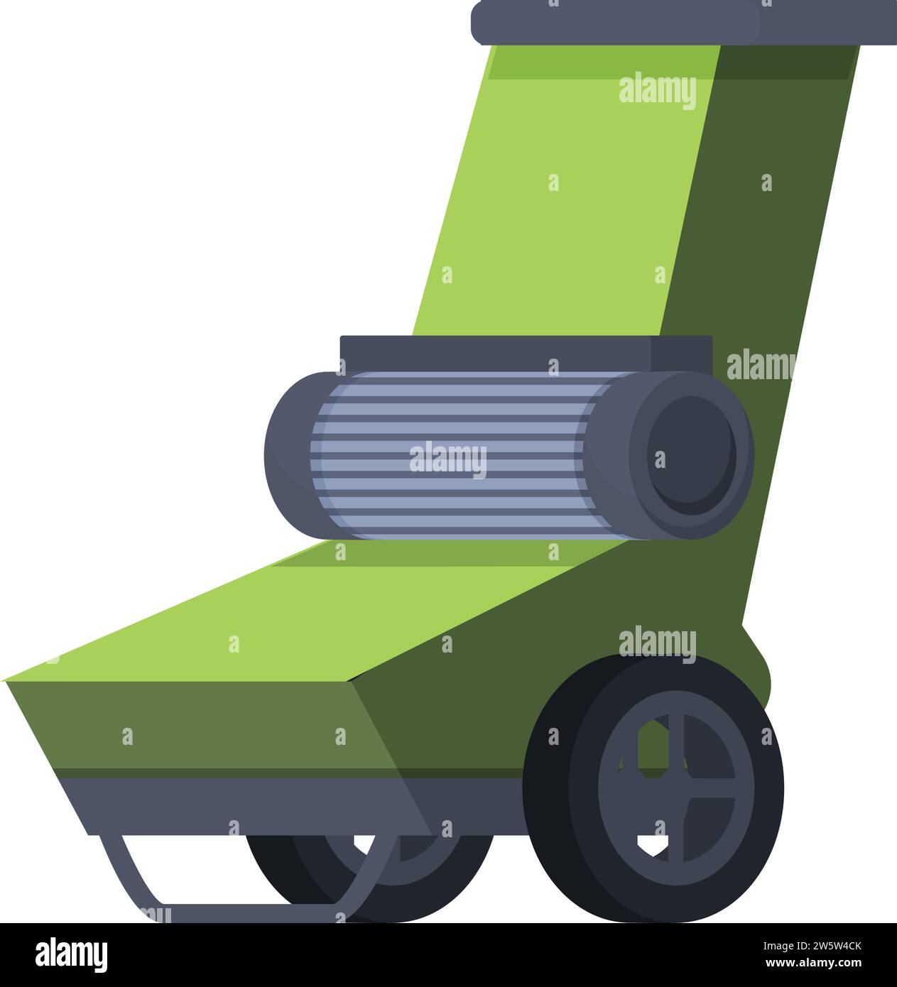 Green color shredder icon cartoon vector. Woodland labor. Work mower ...