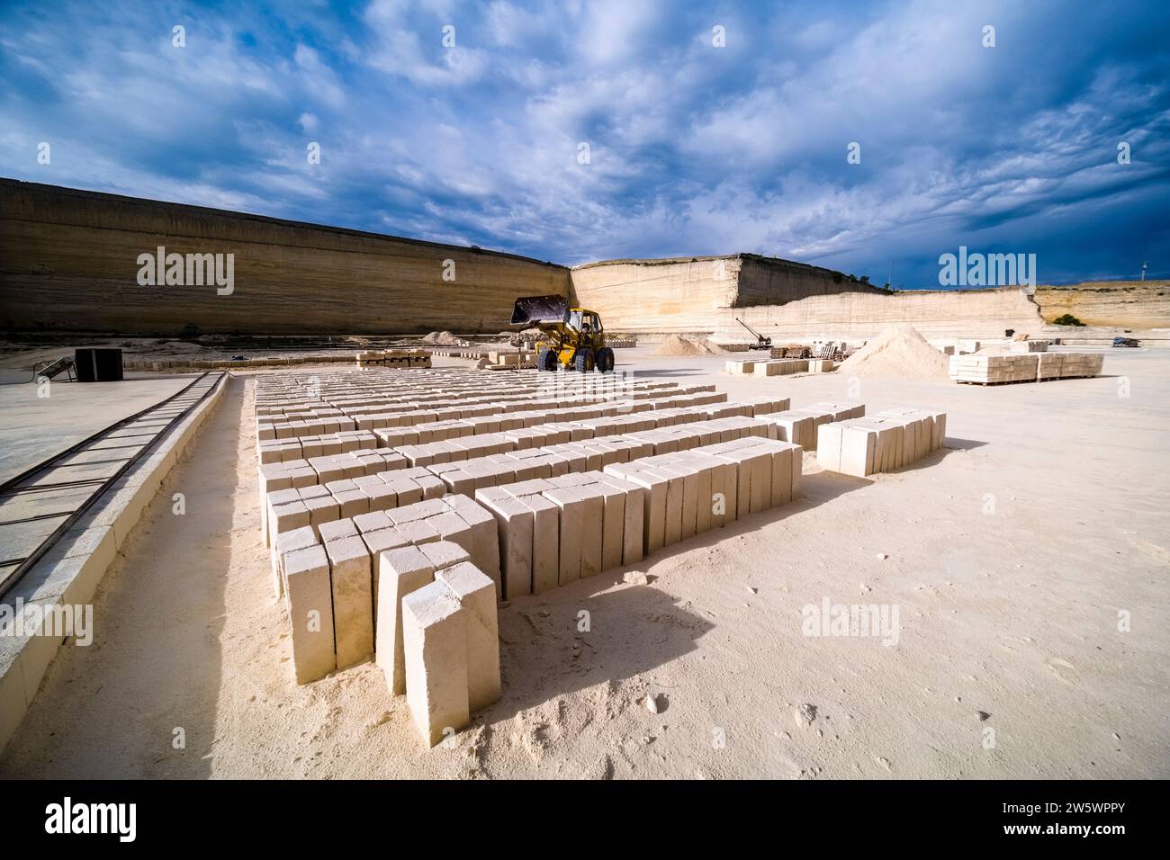 Tuff quarry outside the ancient town of Matera, source of the building ...