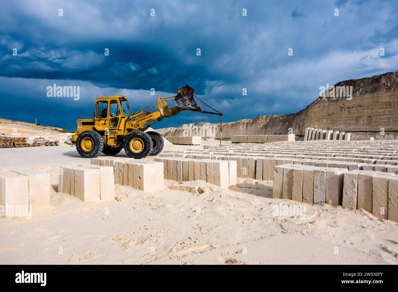 Tuff quarry outside the ancient town of Matera, source of the building ...