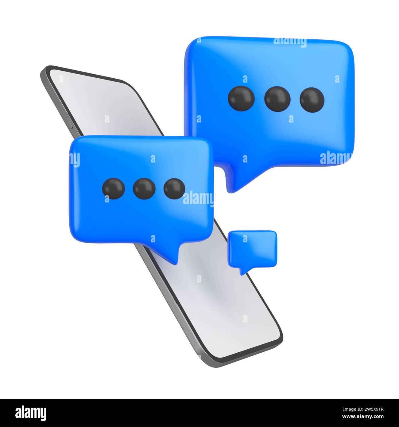 Blue chat bubbles message speech dialog icon symbol or communication ...