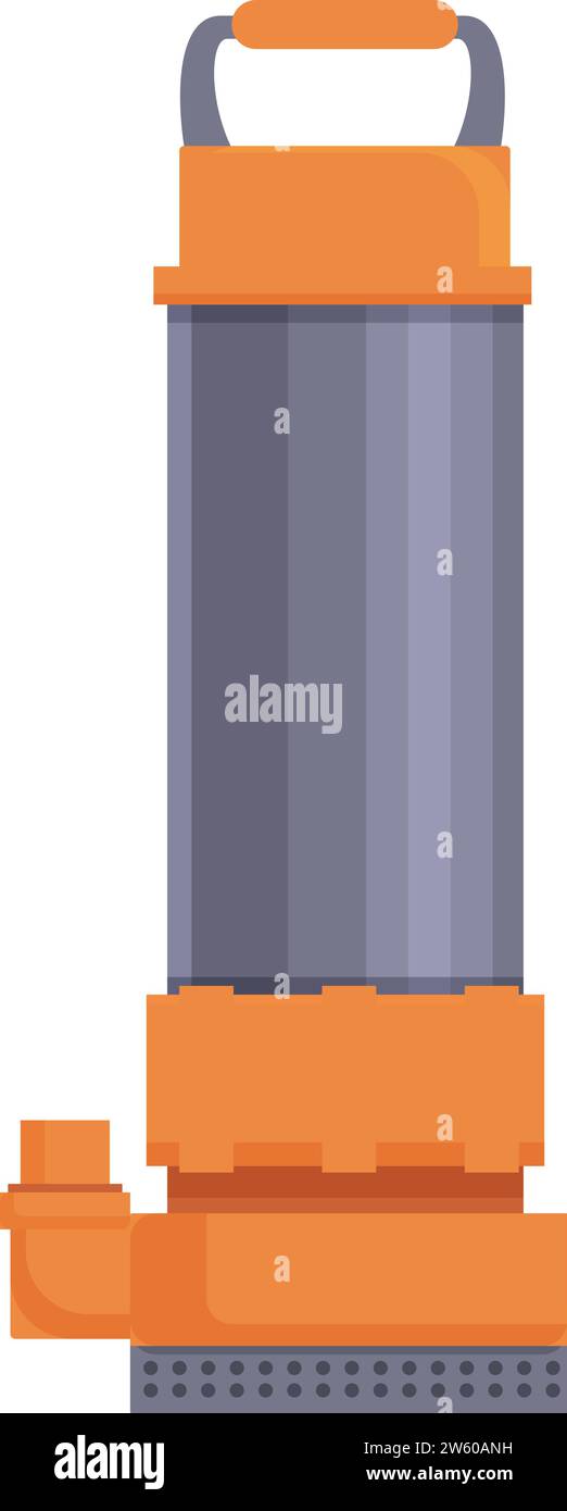 Long pipe submersible pump icon cartoon vector. Aquatic liquid. Pipe ...