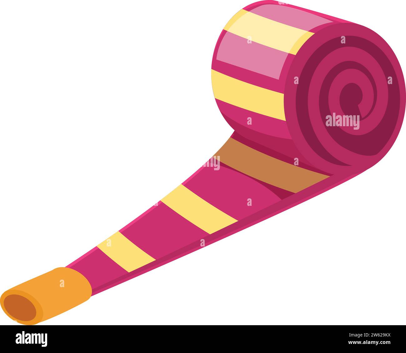 Striped party blower icon cartoon vector. Holiday hat. Decoration ...