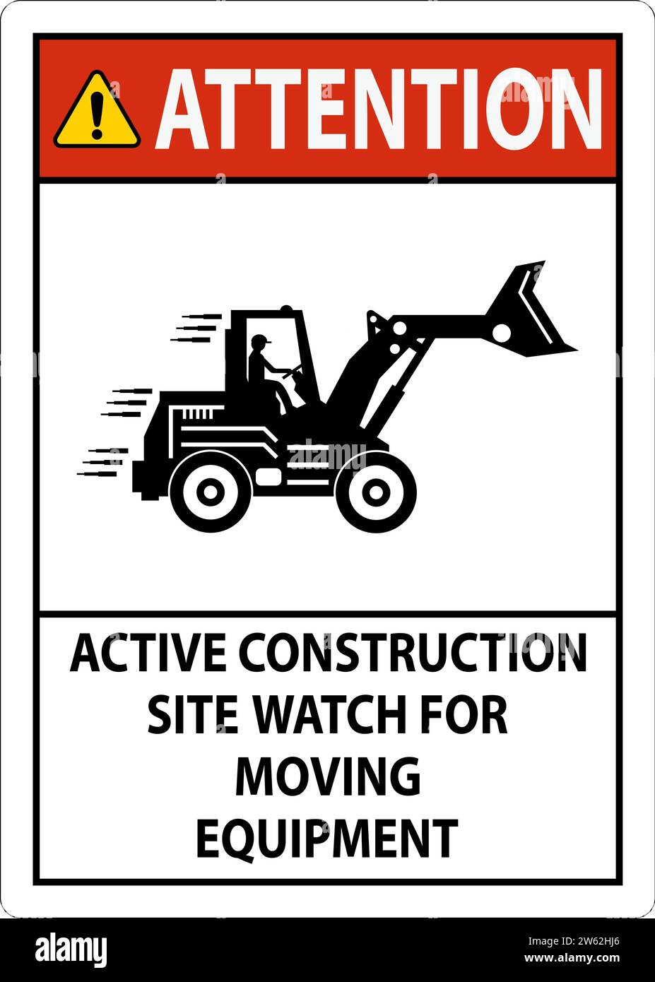 Construction Area Sign Attention - Active Construction Site, Watch For ...