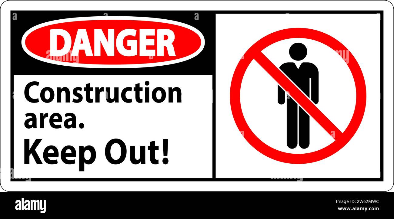 Construction site entry prohibited Stock Vector Images - Alamy