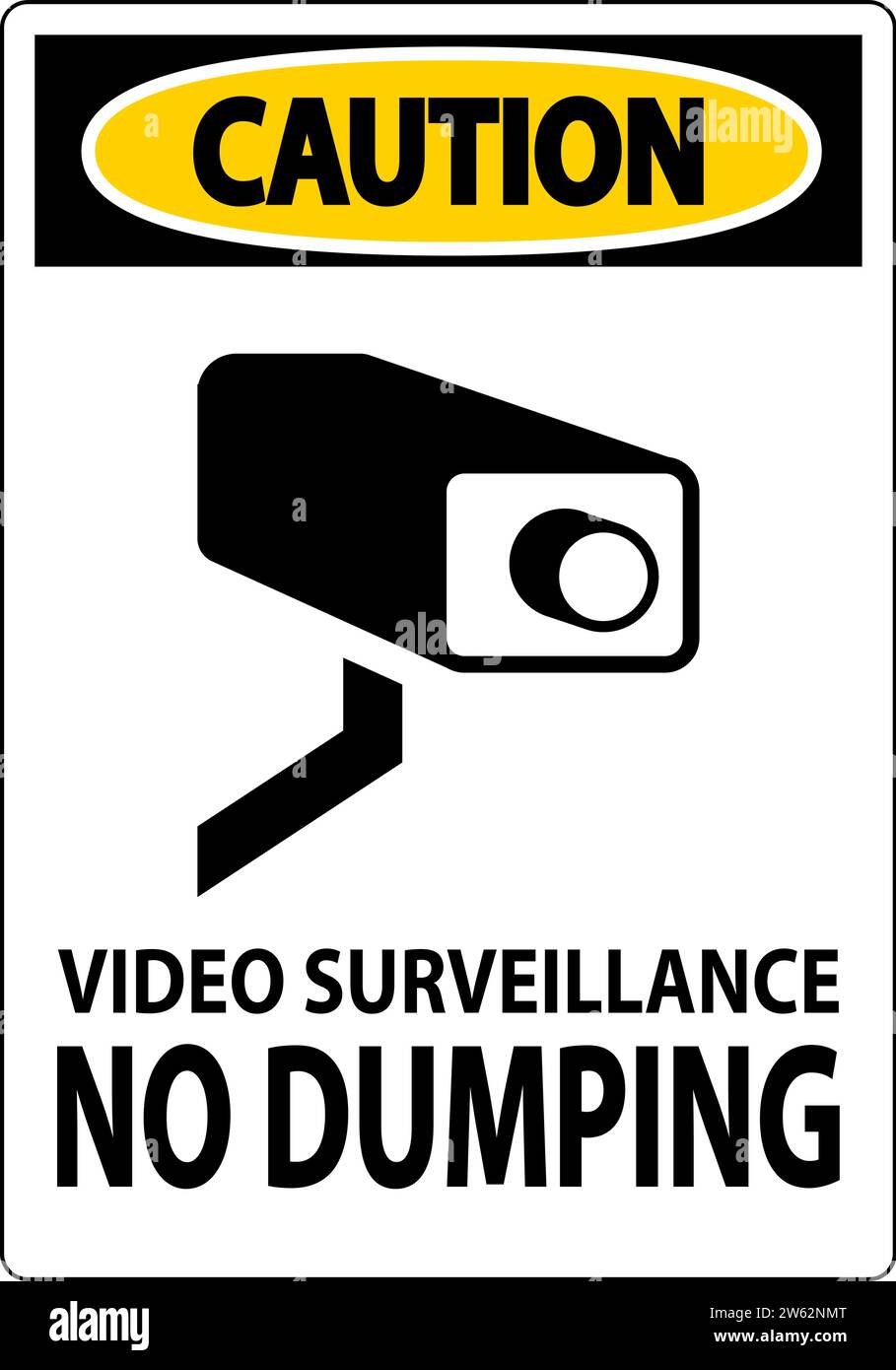 Caution Sign Video Surveillance, No Dumping Stock Vector Image & Art ...