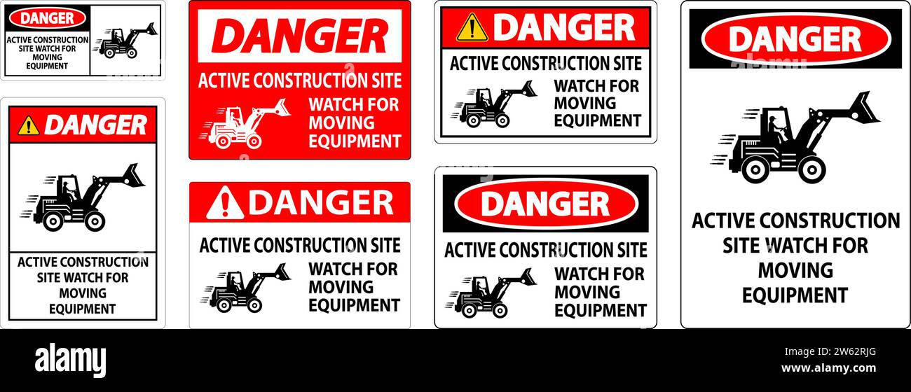 Construction Area Sign Danger - Active Construction Site, Watch For ...