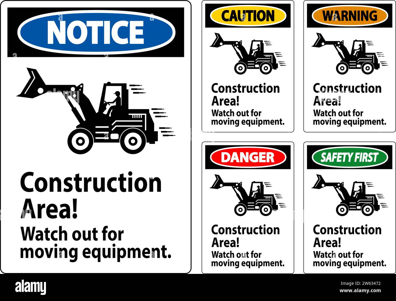 Caution Sign Construction Area Watch Out For Moving Equipment Stock ...