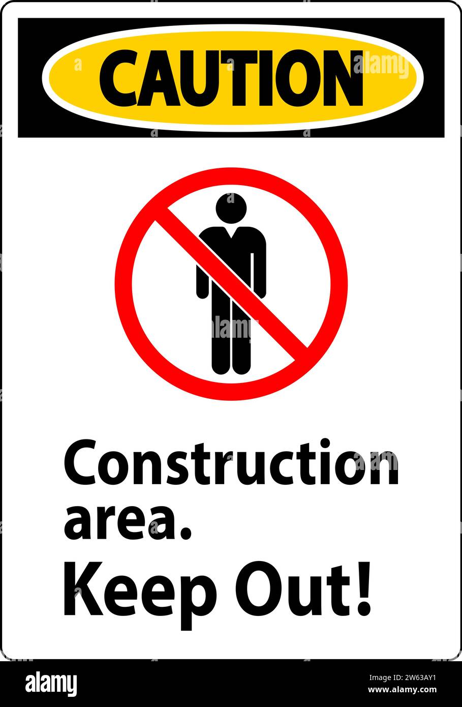 Caution Sign Construction Area - Keep Out Stock Vector Image & Art - Alamy