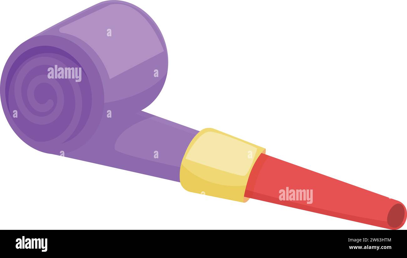 Colored party blower icon cartoon vector. Instrument gift. Striped ...