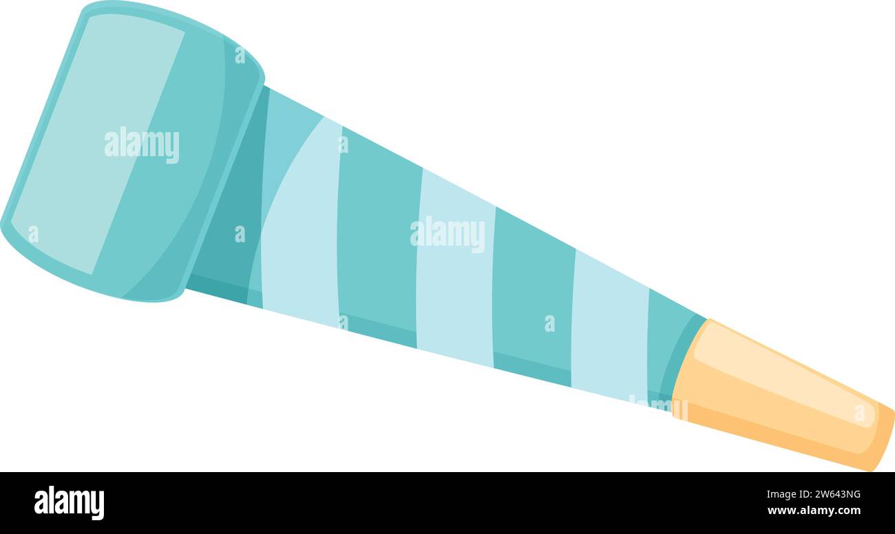 Striped party blower icon cartoon vector. Festive celebrate. Event gift ...