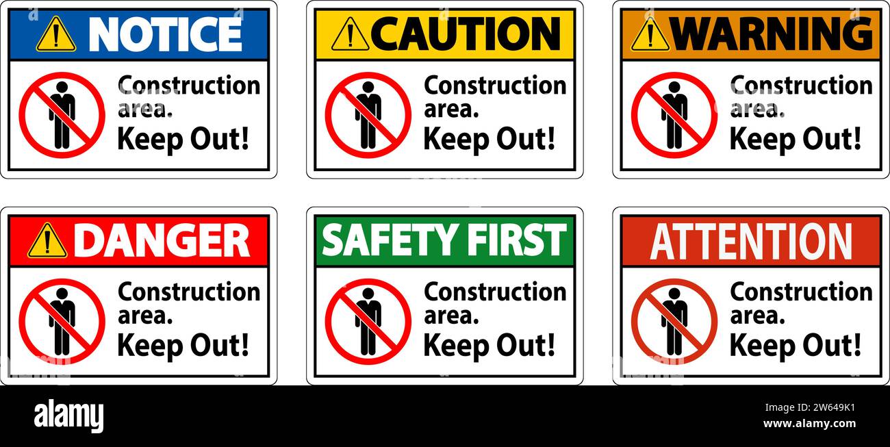Danger Sign Construction Area - Keep Out Stock Vector Image & Art - Alamy