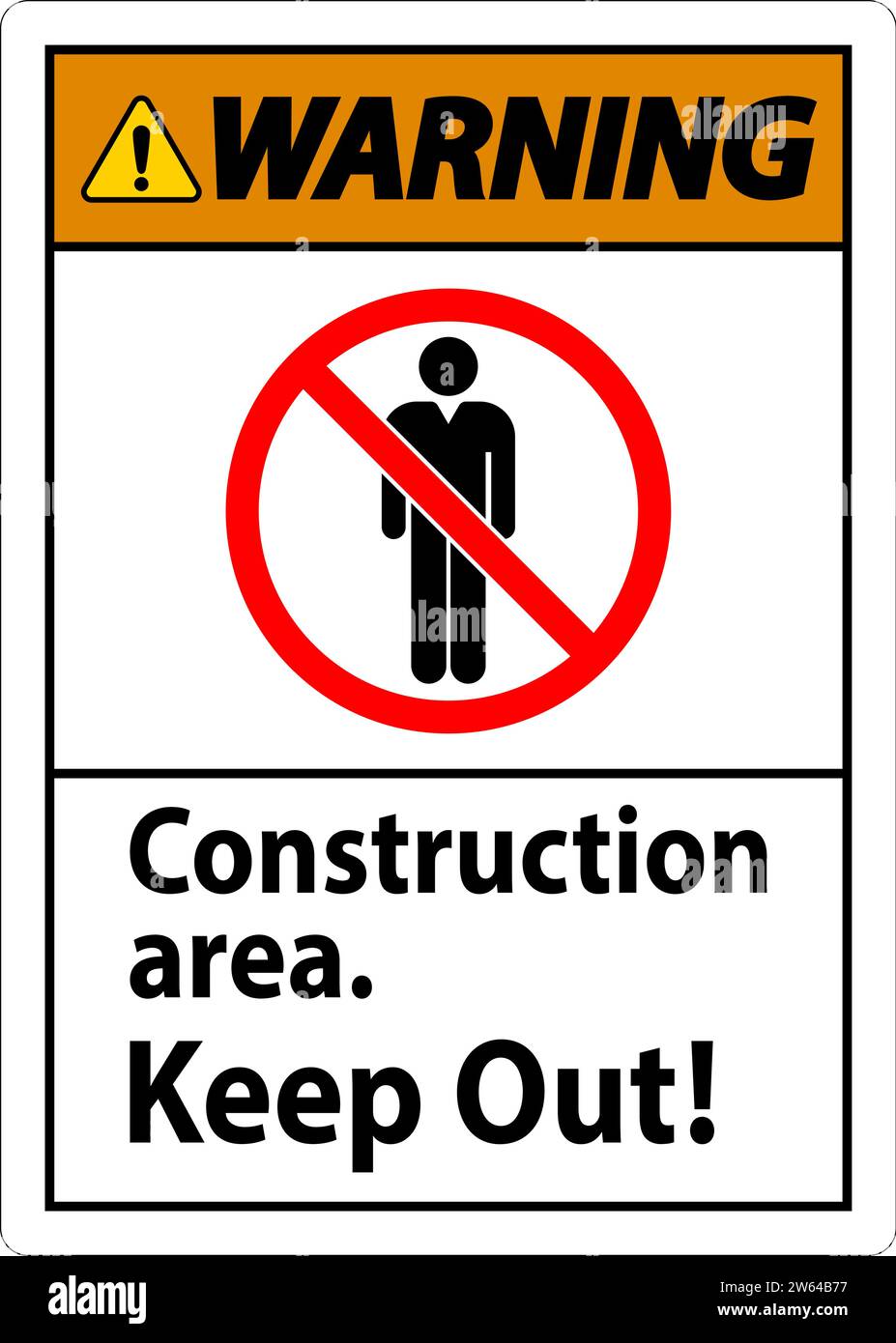Warning Sign Construction Area - Keep Out Stock Vector Image & Art - Alamy