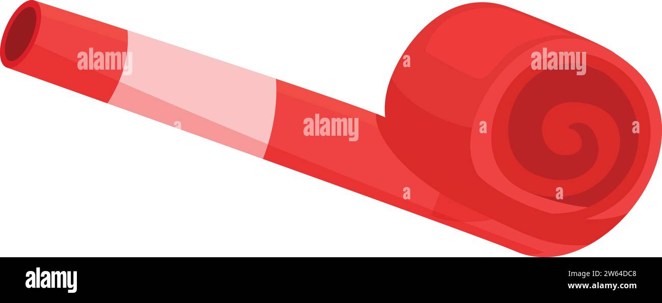Red color party blower icon cartoon vector. Toy accessory. Celebrate ...