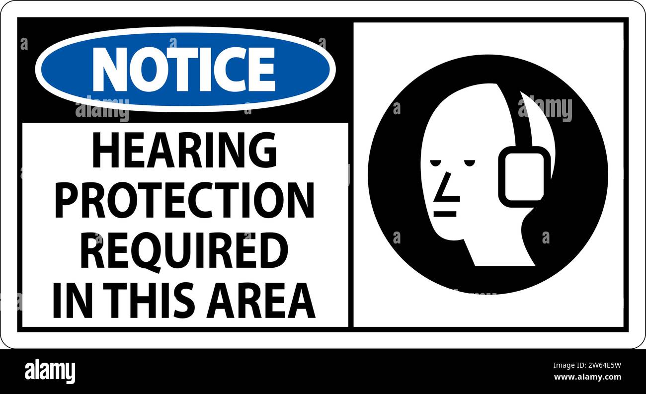 Hearing protection required sign hi-res stock photography and images ...