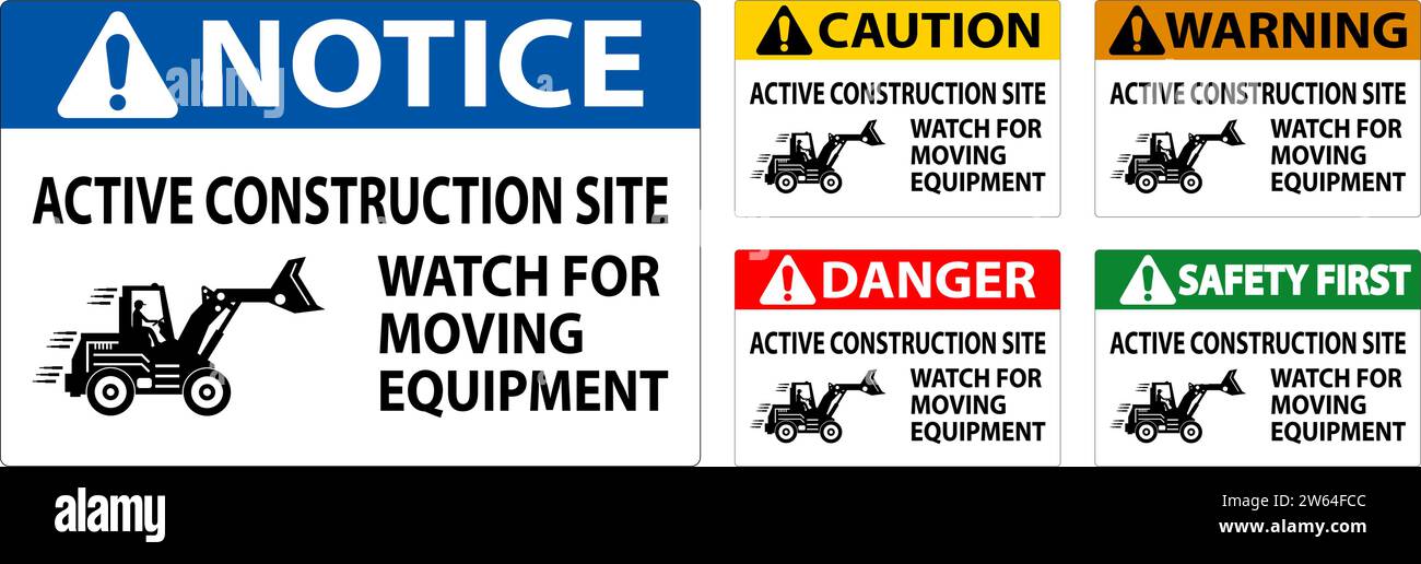 Construction Area Sign Danger - Active Construction Site, Watch For ...