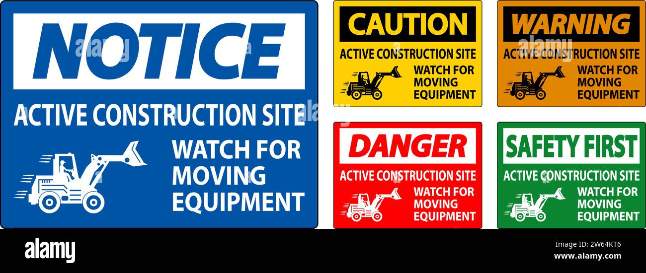 Construction Area Sign Danger - Active Construction Site, Watch For ...