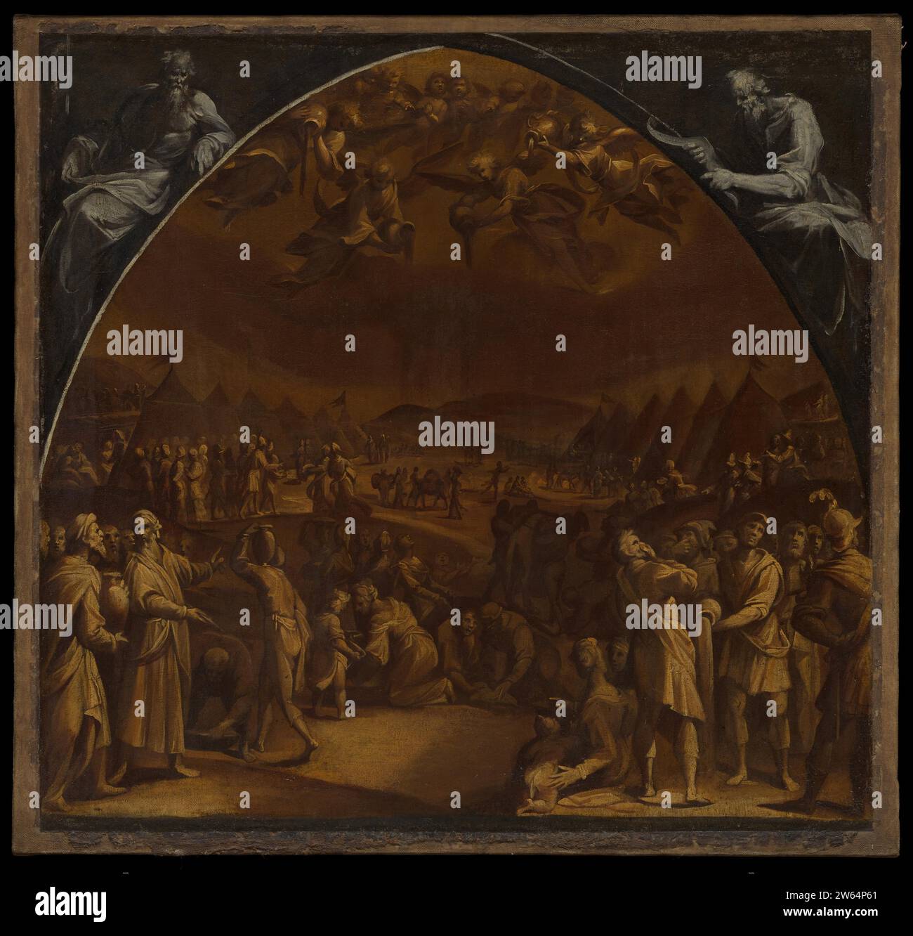 The Gathering of Manna 1880 by Aurelio Lomi Stock Photo - Alamy