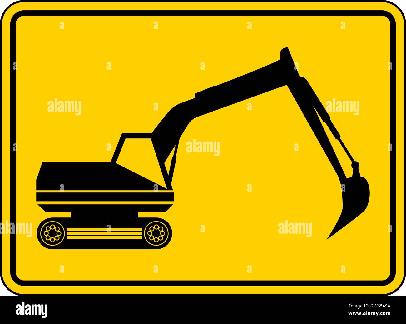 Warning excavator sign Stock Vector Image & Art - Alamy
