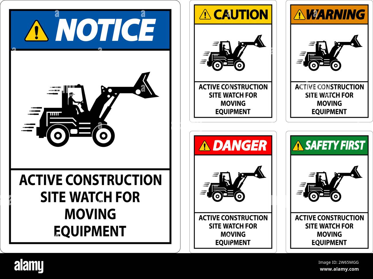 Construction Area Sign Danger - Active Construction Site, Watch For ...