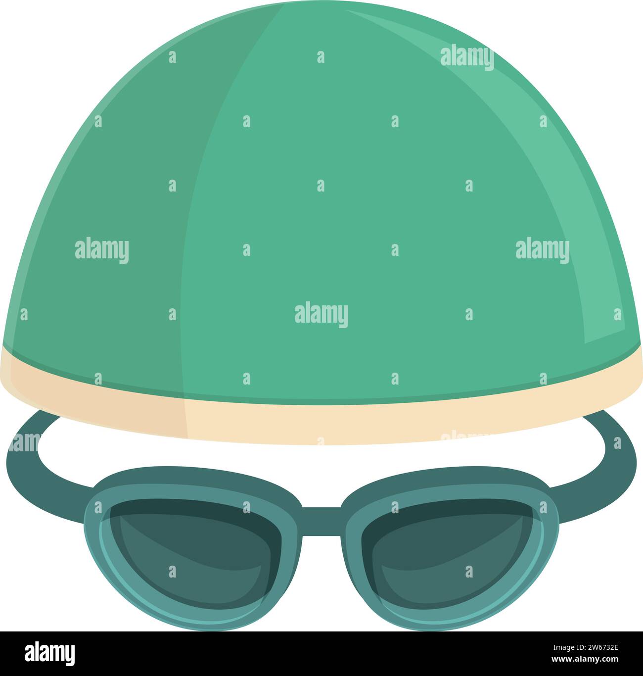 Green menthol cap icon cartoon vector. Swimsuit equipment. Perfect ...