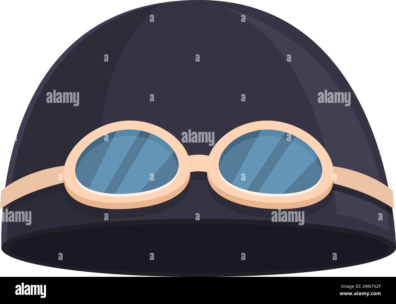 Black color swim cap icon cartoon vector. Summertime beach. Web ...