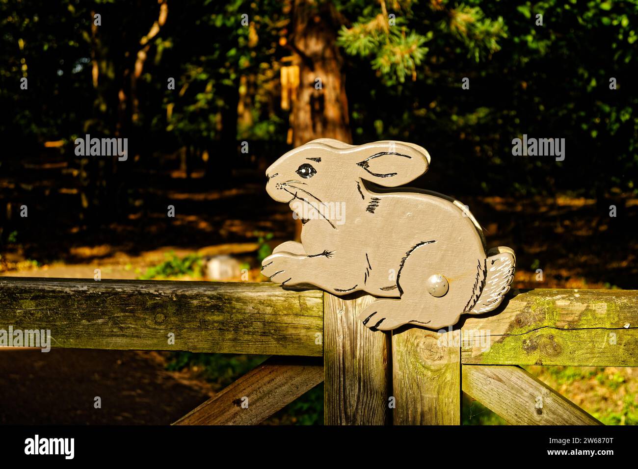 Rabbit lock on a gate within the Holly Lodge centre, Richmond Park ...