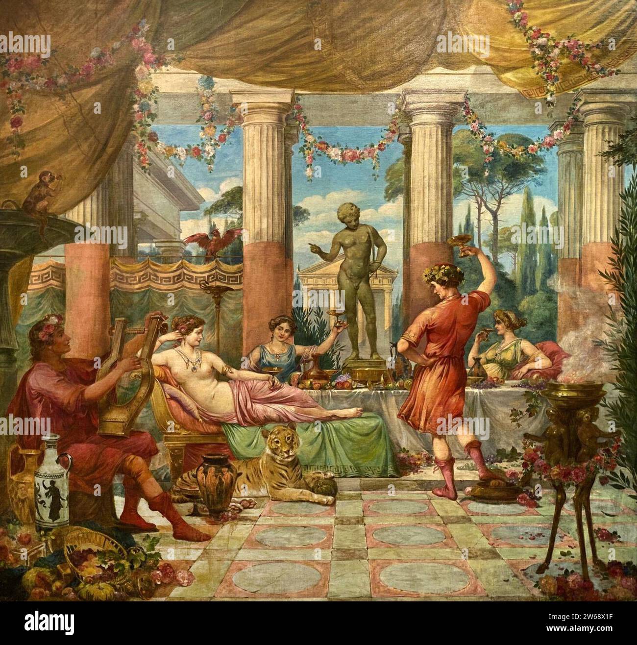 A Roman Bacchanal by Henri Prosper Wirth Stock Photo - Alamy