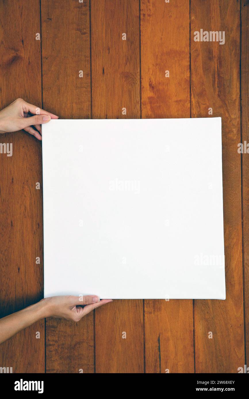 Empty picture template, blank canvas mockup Stock Photo - Alamy