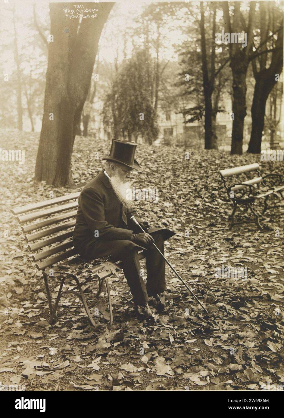 Anders Beer Wilse - Portrait of a man sitting on a park bench Stock ...