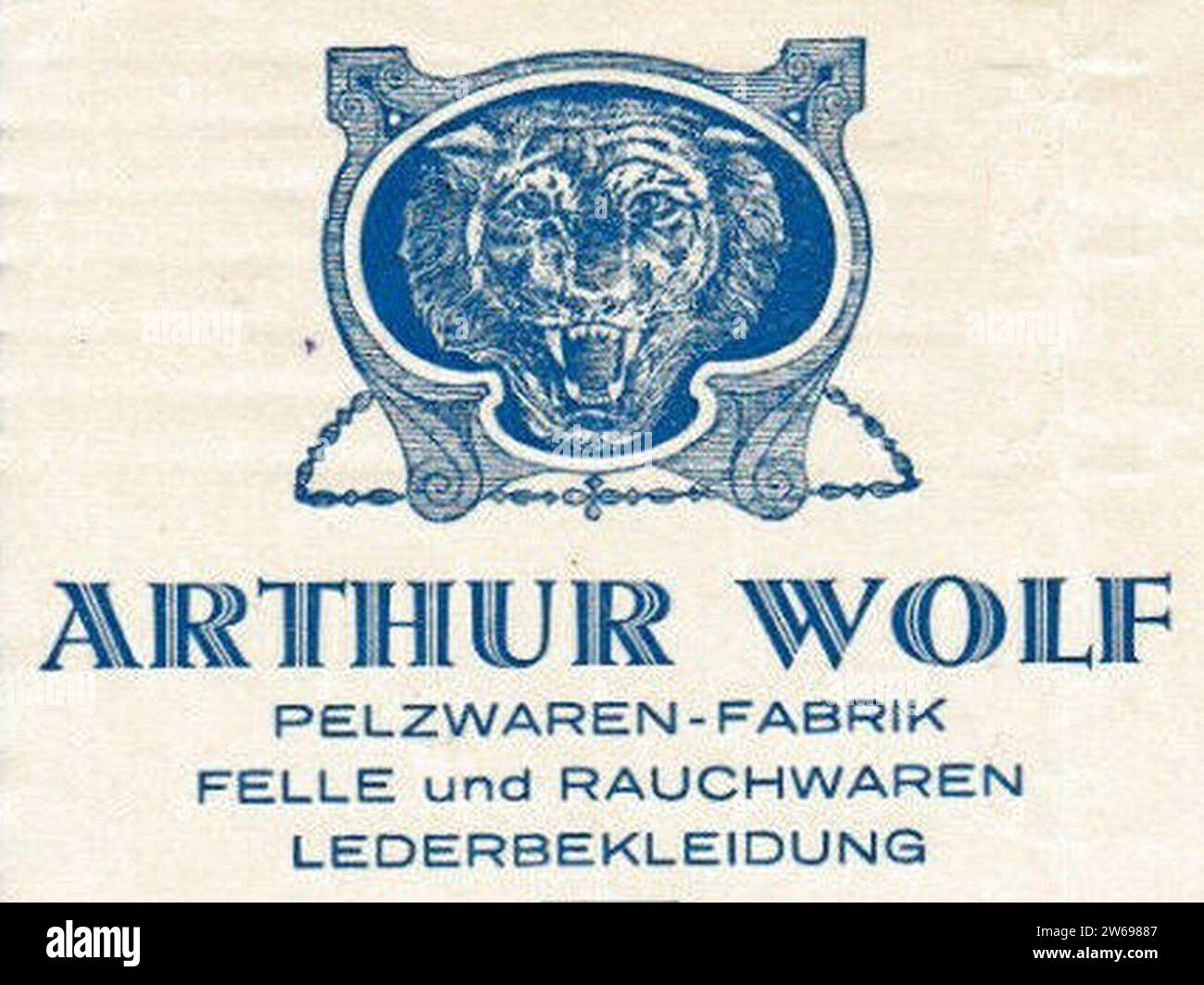 Arthur Wolf, Pelzwaren-Fabrik, Berlin, Rechnung 25. November 1930 (a ...