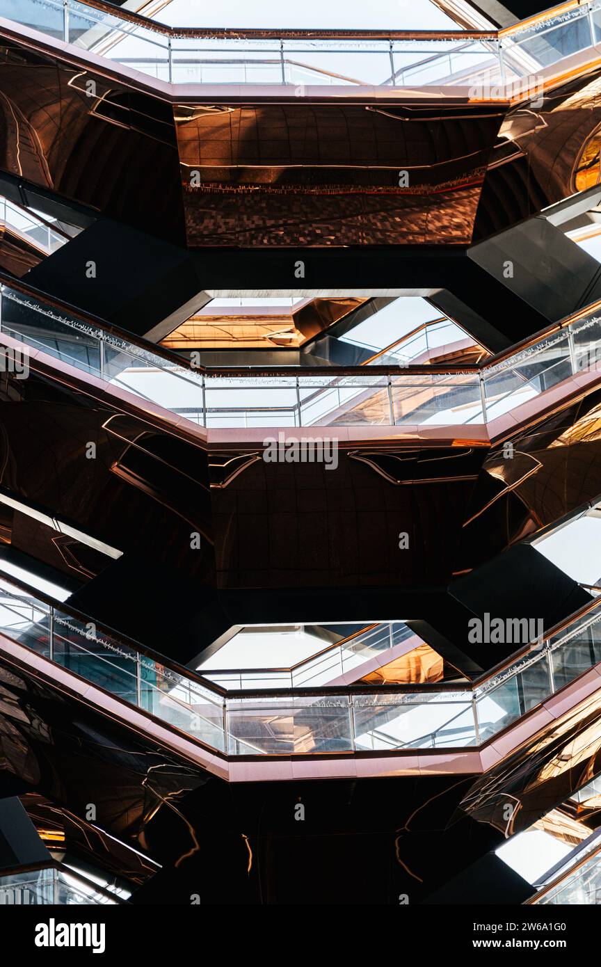 From below of modern Vessel structure of connected and interlinked ...