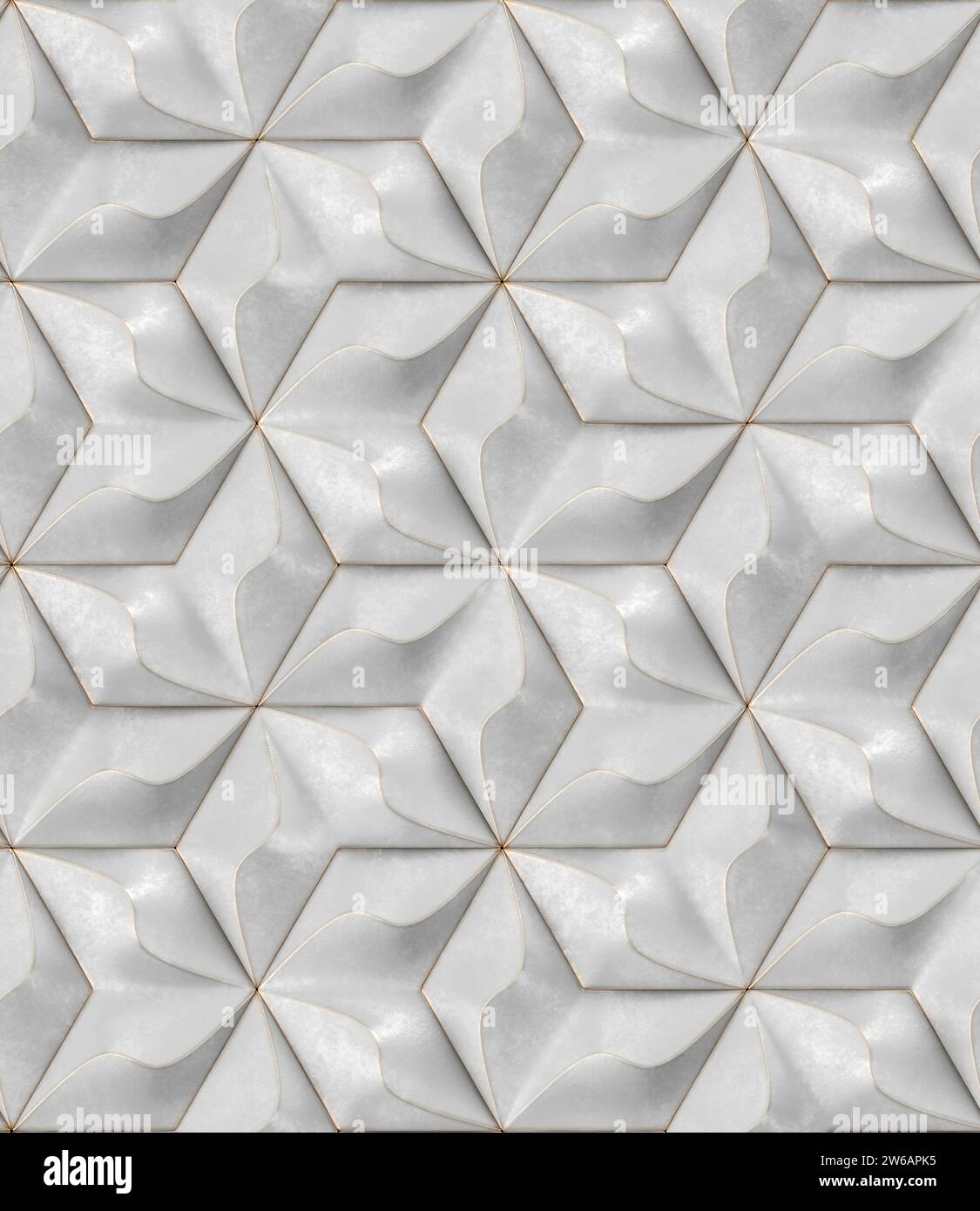 A seamless pattern of white 3D geometric tiles with a modern design ...