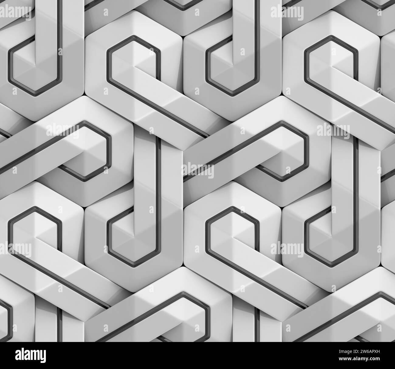 Futuristic 3D geometric pattern composed of hexagons with a luxurious ...