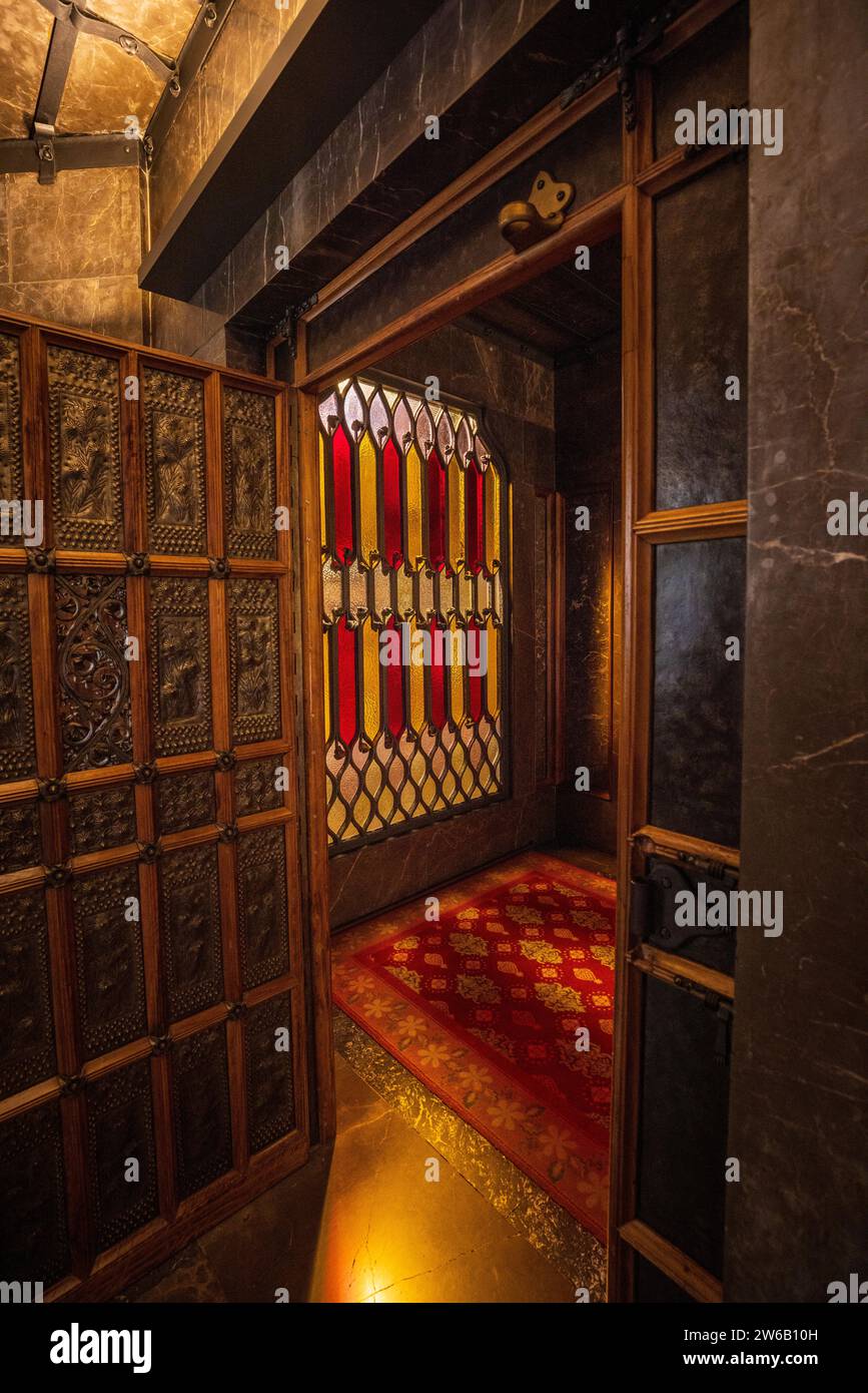 The interior of Palau Güell, Barcelona, Spain Stock Photo - Alamy