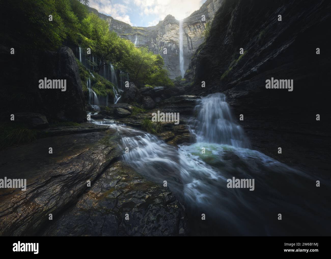 A serene nature scene featuring cascading waterfalls in Salto del ...