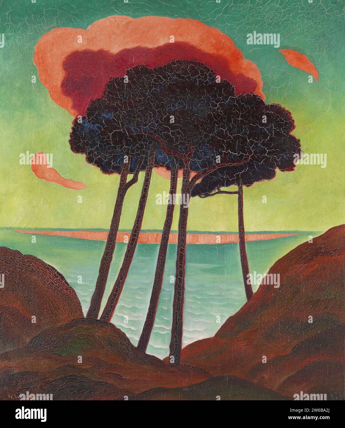 Gustav Wunderwald - Kiefern mit roter Wolke (1909 Stock Photo - Alamy