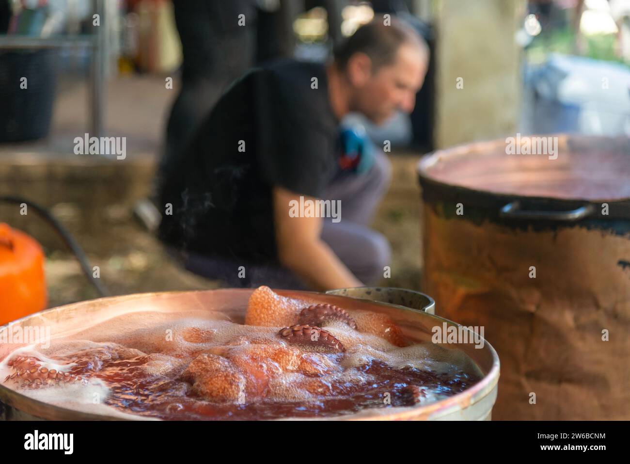 The traditional preparation of octopus in Galicia is captured as a chef ...