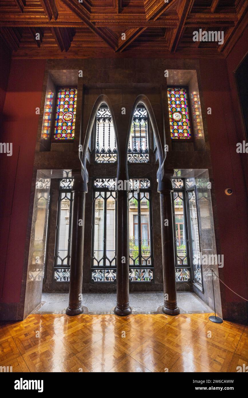 The interior of Palau Güell, Barcelona, Spain Stock Photo - Alamy