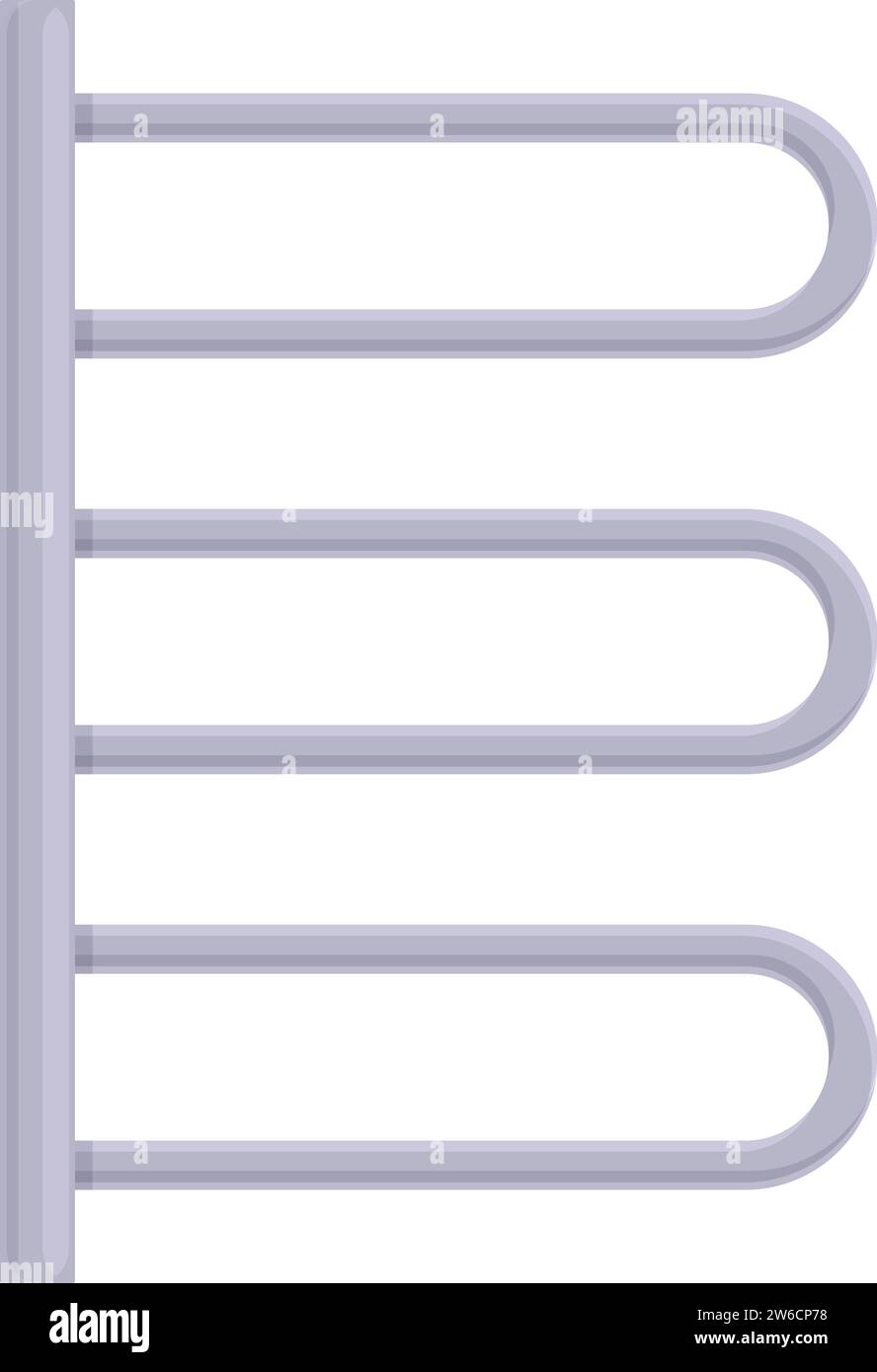 Coil heater interior icon cartoon vector. Bathroom interior. Rail steel ...