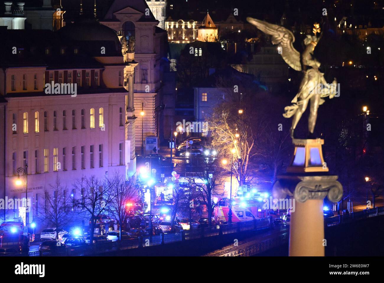Czech Republic. 21st Dec, 2023. Ambulances and police at Dvorak ...