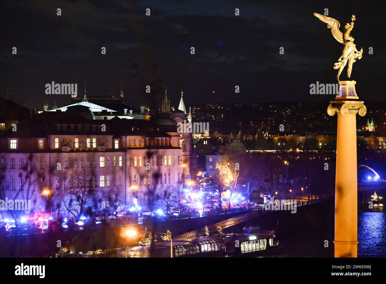 Czech Republic. 21st Dec, 2023. Ambulances and police at Dvorak ...