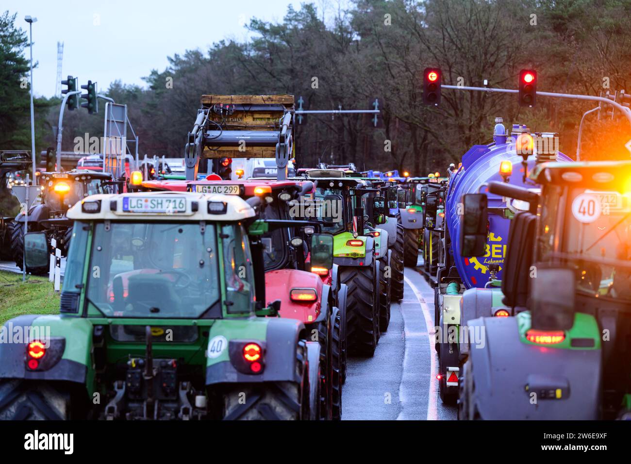 Tractors blocking road hi-res stock photography and images - Alamy